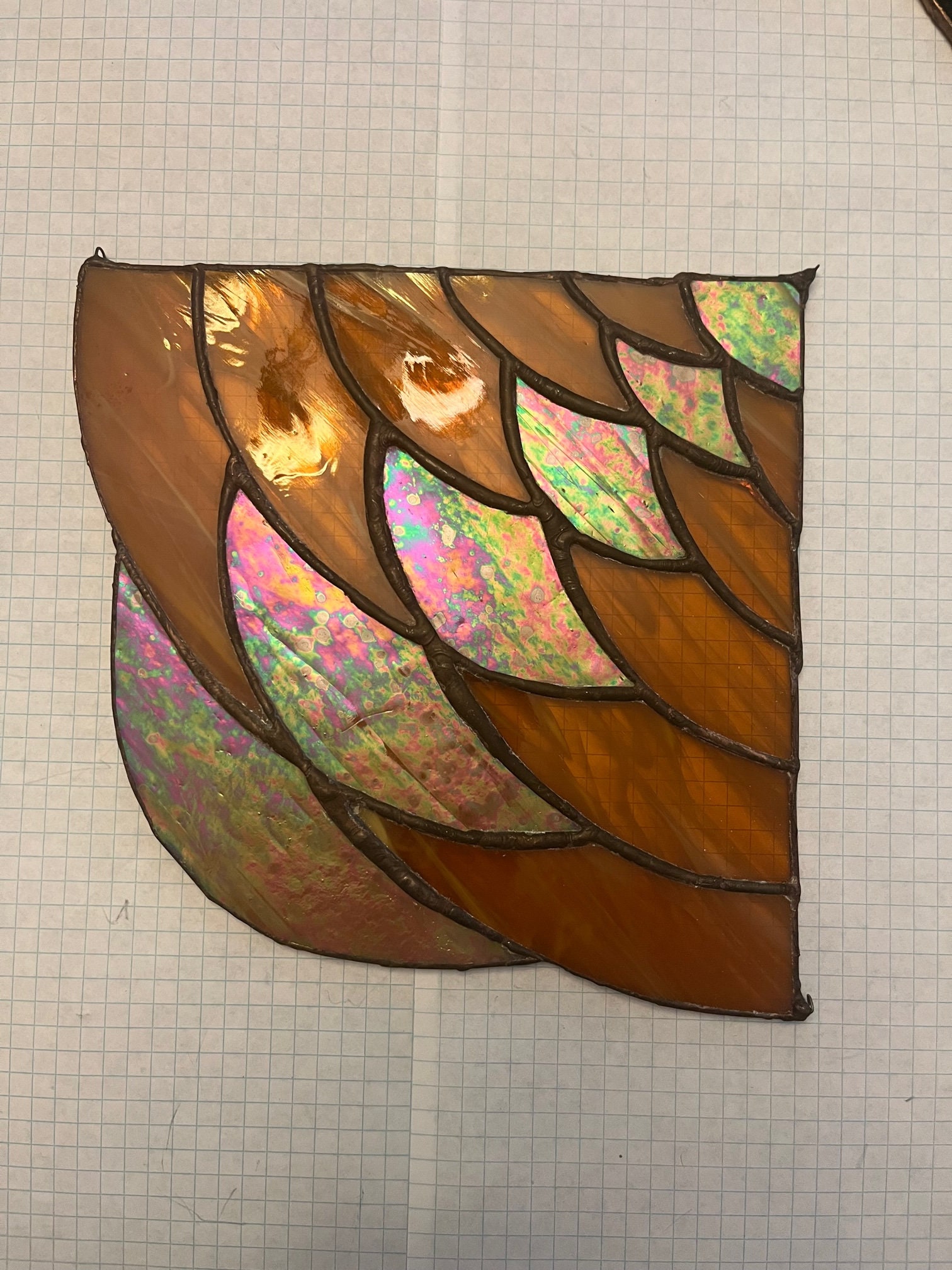 Corner Wave Ripple Stained Glass Suncatcher - Etsy
