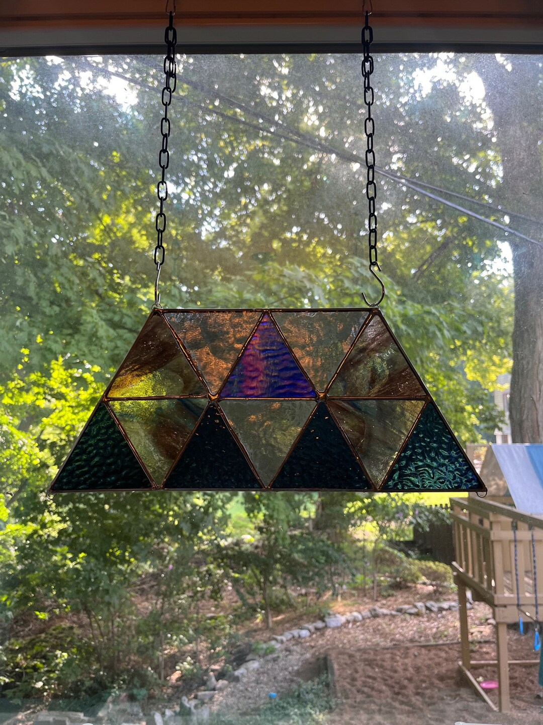 Purple and Blue Stained Glass Art Panel - Etsy