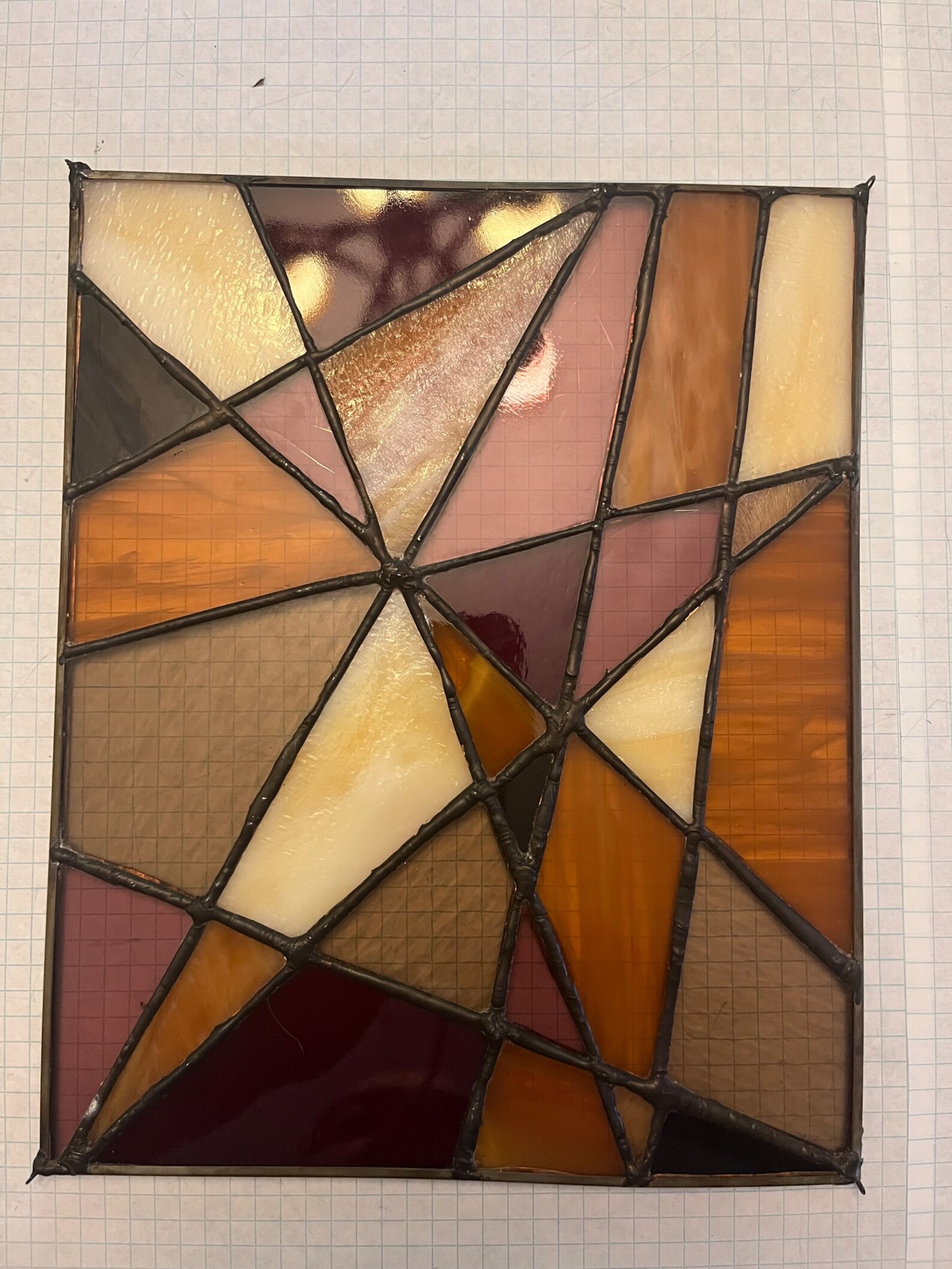 Abstract Lines Stained Glass Panel - Etsy