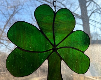 Shamrock Stained Glass Panel - Etsy