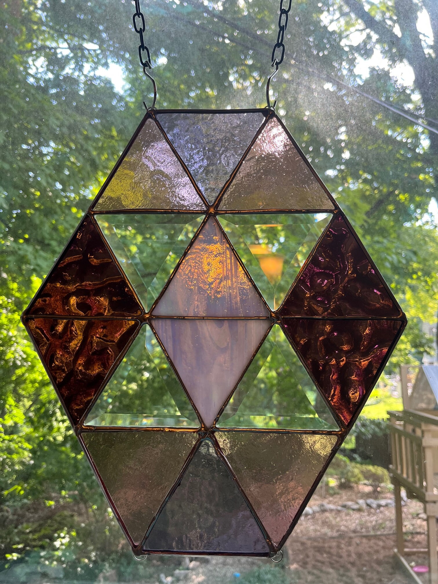 Purple Thing Stained Glass Hexagon Panel - Etsy