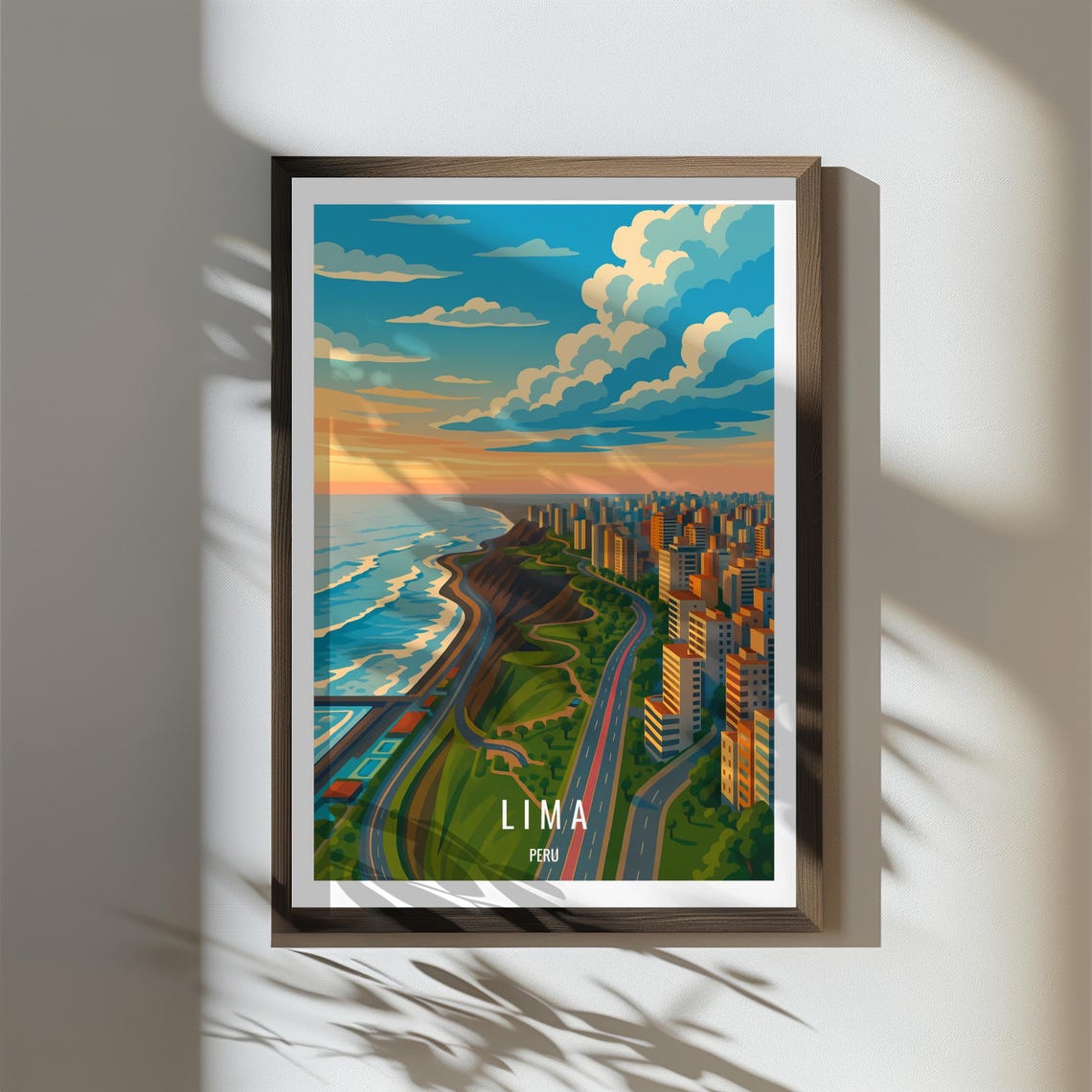 Lima Travel Poster Lima Print Wall Art Peru Illustration Home Decor ...