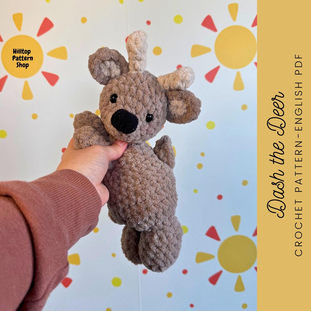 Crochet Pattern: Dash the Deer Snuggler or Plushie, Deer Crochet, Deer ...