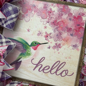 Hello Hummingbird Mesh Ribbon Wreath Charming Front Door Decor - Etsy