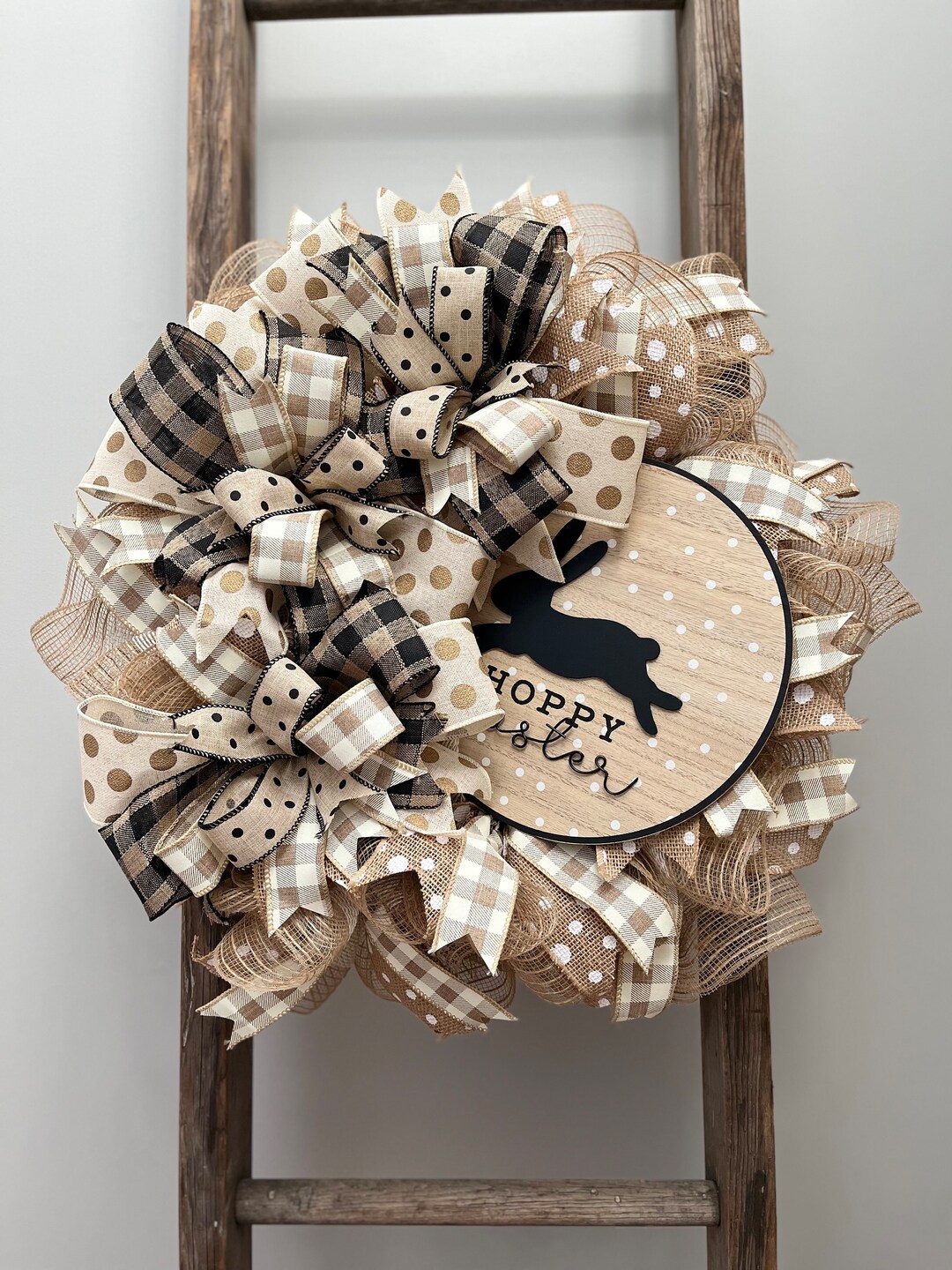 Neutral Easter Wreath Bunny Hoppy Easter Universal Easter Decor - Etsy