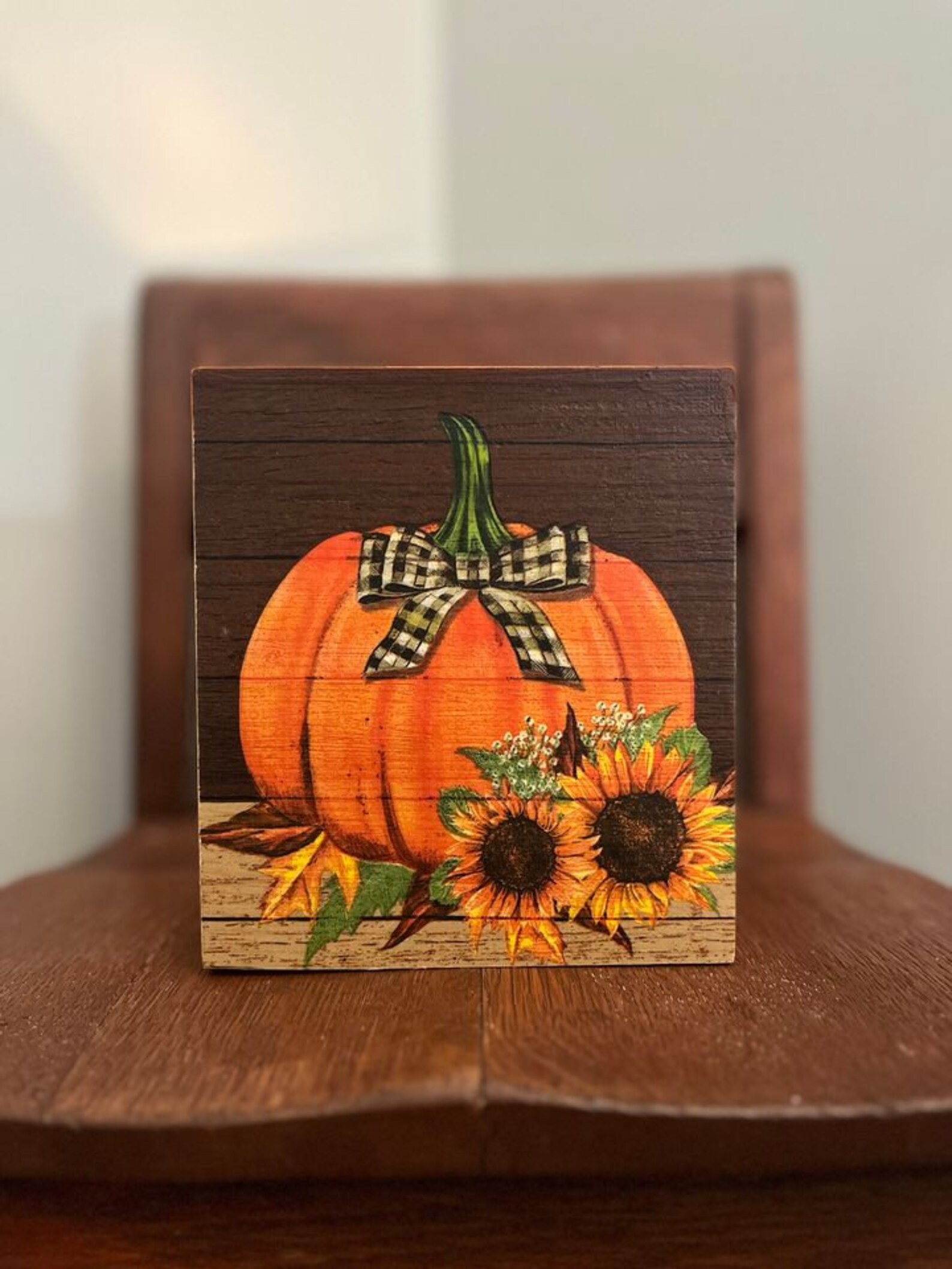 Rustic Fall Tissue Box Cover - Pumpkin and Sunflower Decor - Autumn ...