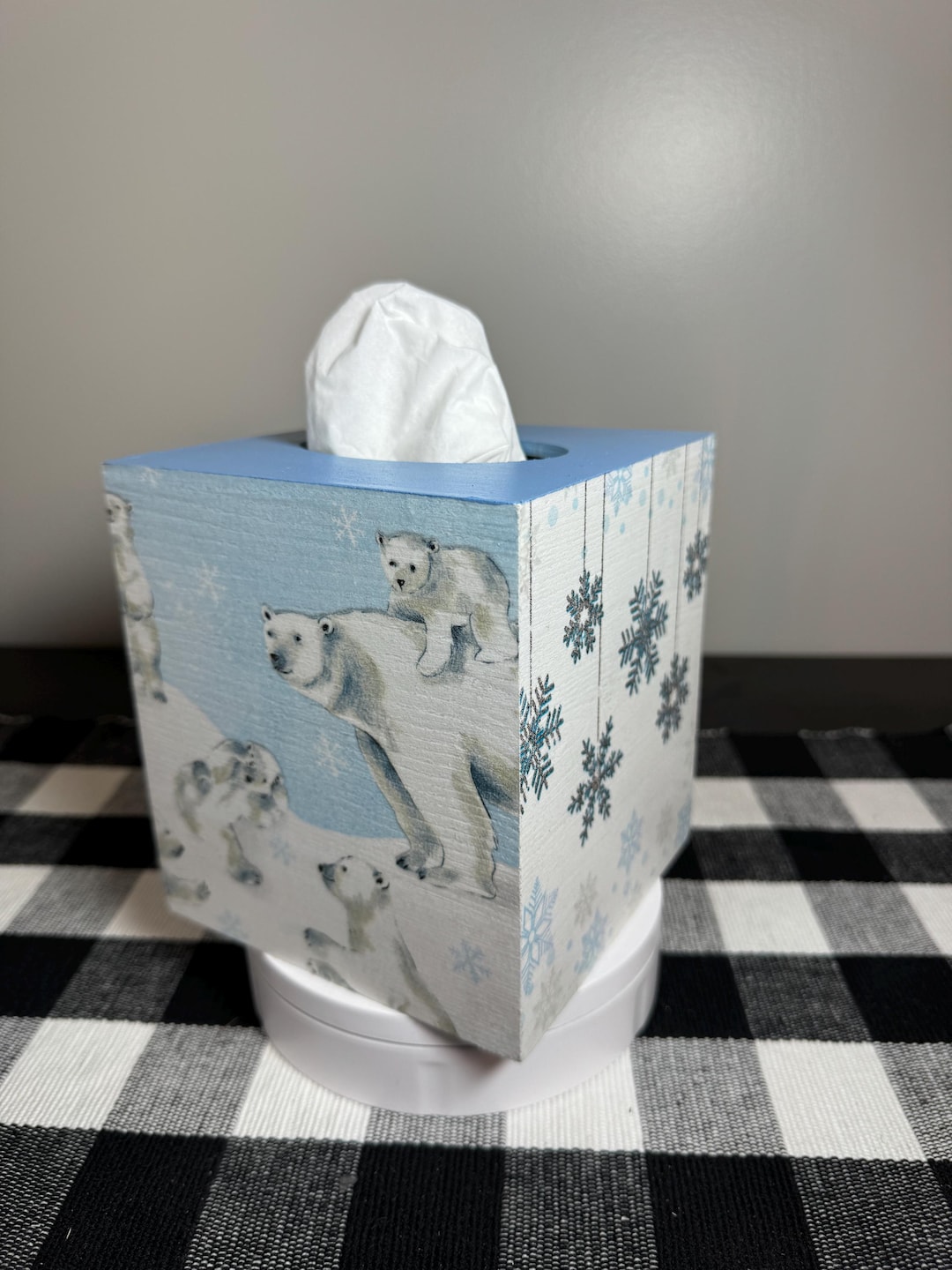 Cozy Winter Polar Bear Tissue Box Cover - Winter Wonderland Decor - Etsy