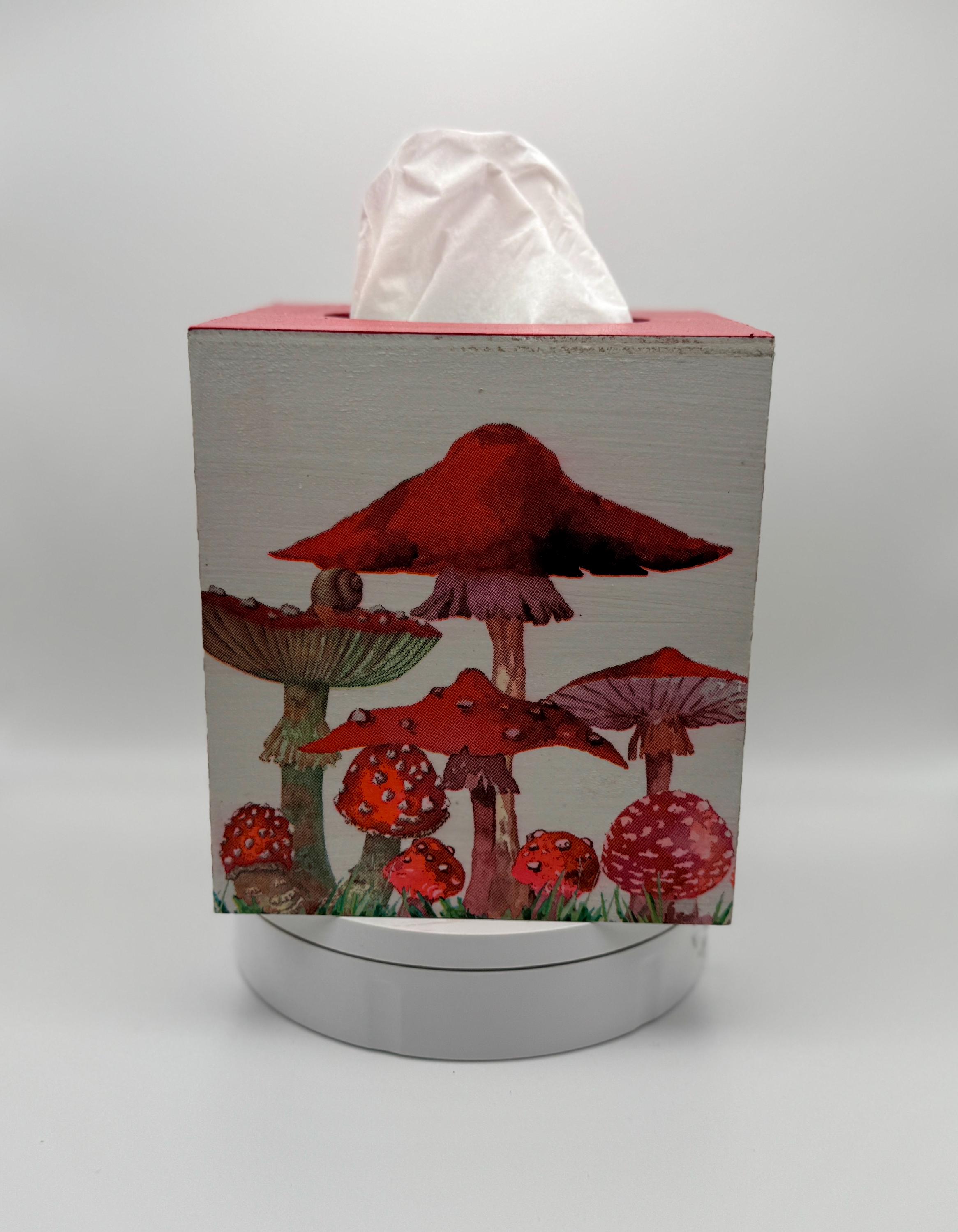 Whimsical Mushroom Tissue Box Cover - Nature-inspired Decor ...