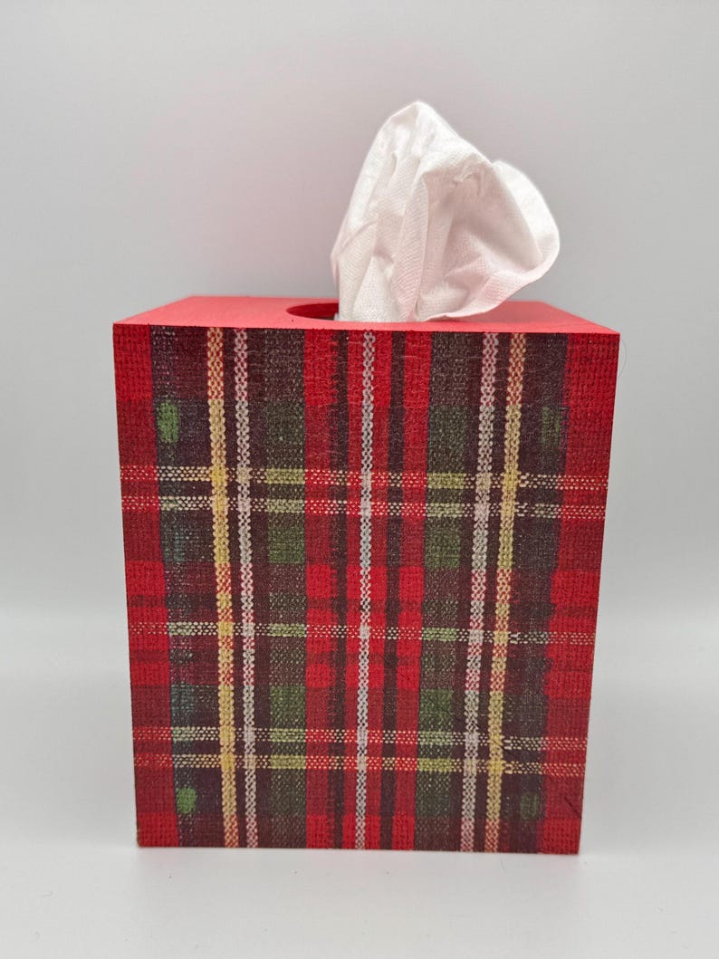 Handmade Red Truck Christmas Tissue Box Cover – Farmhouse Holiday Decor ...