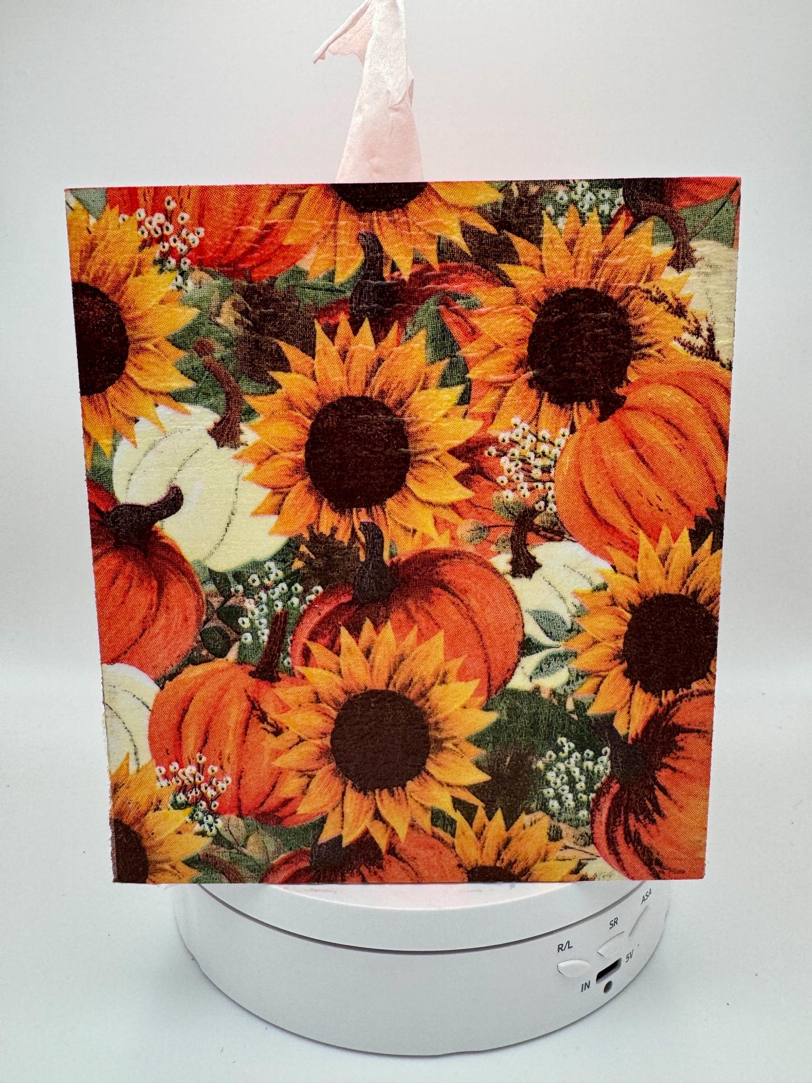 Rustic Fall Tissue Box Cover - Pumpkin and Sunflower Decor - Autumn ...