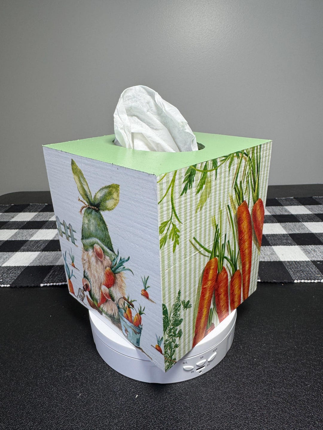 Easter Bunny Gnome Tissue Box Cover – Farmhouse Wood Holder With ...
