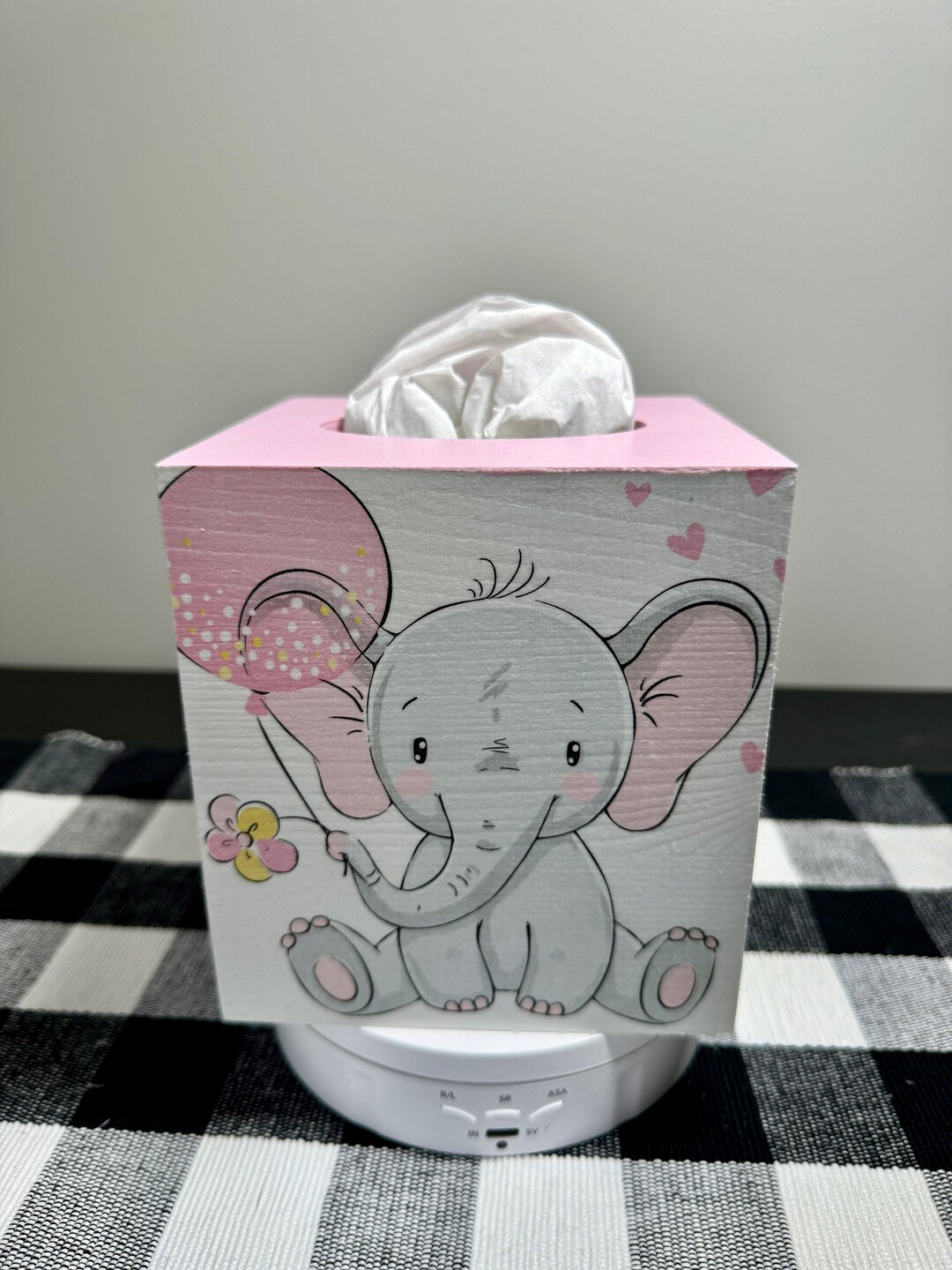 Nursery Decor - Handcrafted Wooden Tissue Box - Baby Elephants - Etsy