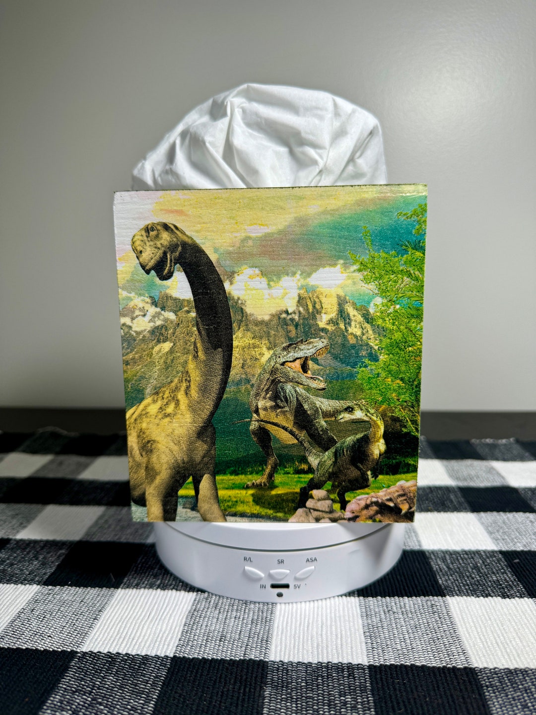 Jurassic Dinosaur Wood Tissue Box Cover Handcrafted Home Decor ...