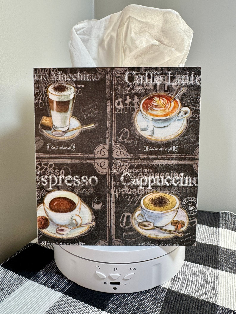 Coffee Lover Tissue Box Cover Perfect for Coffee Enthusiast - Etsy