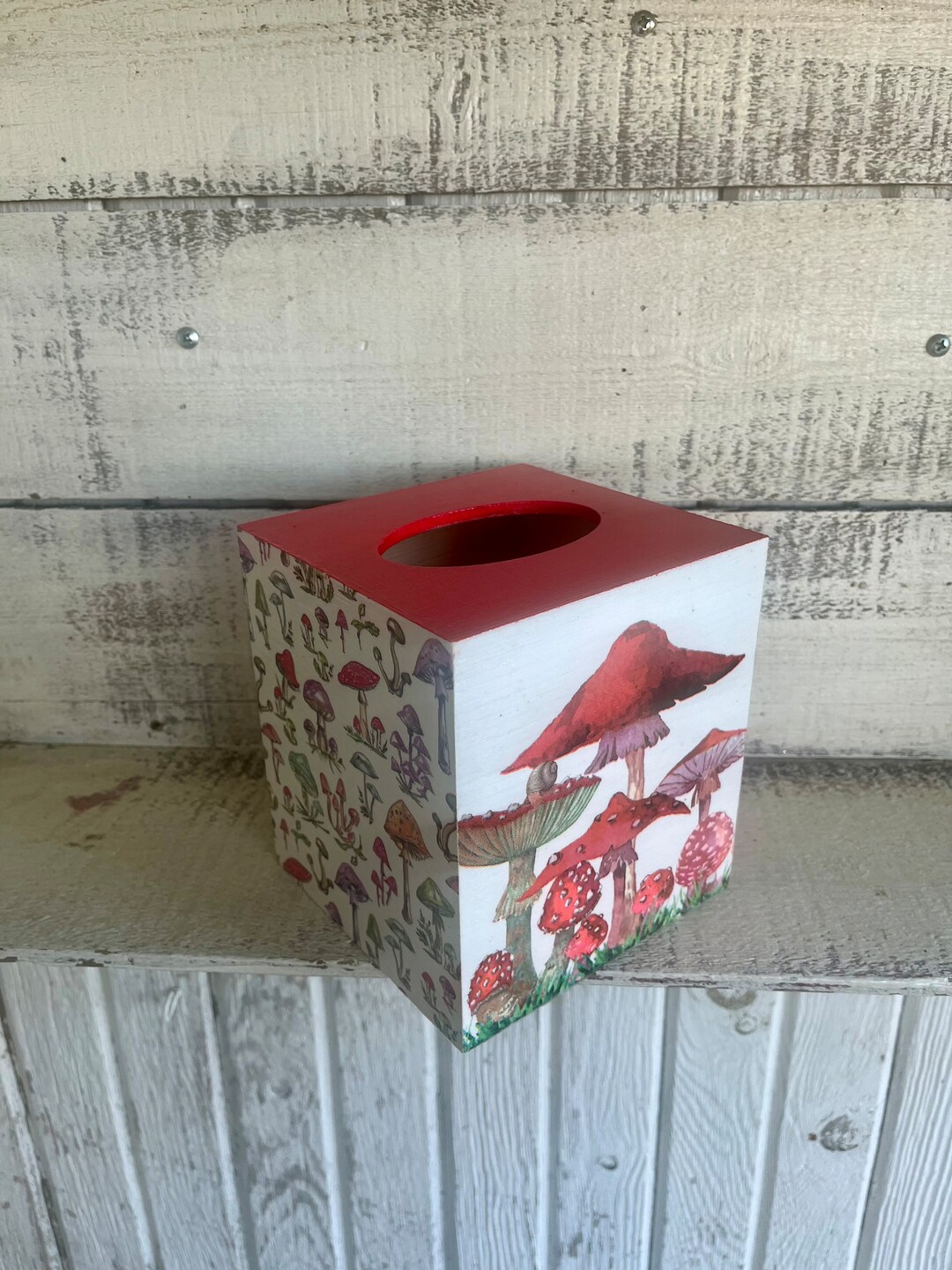 Whimsical Mushroom Tissue Box Cover Nature-inspired Decor Handcrafted ...