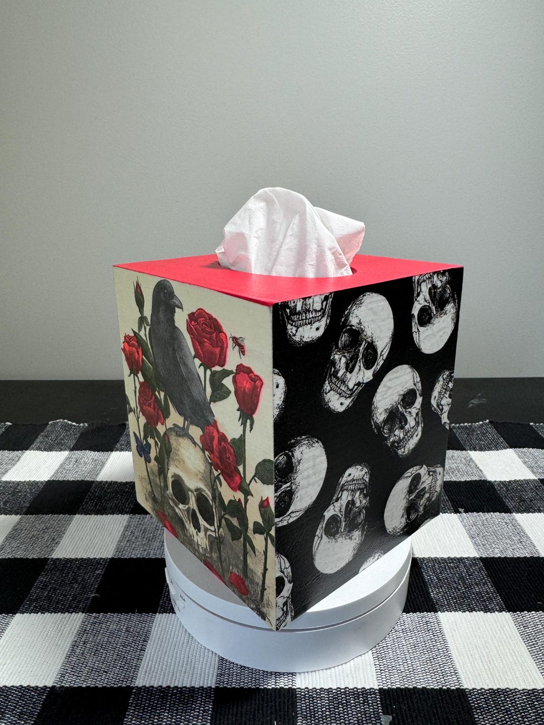 Skulls and Raven Tissue Box Cover Spooky Elegant Halloween Decor - Etsy