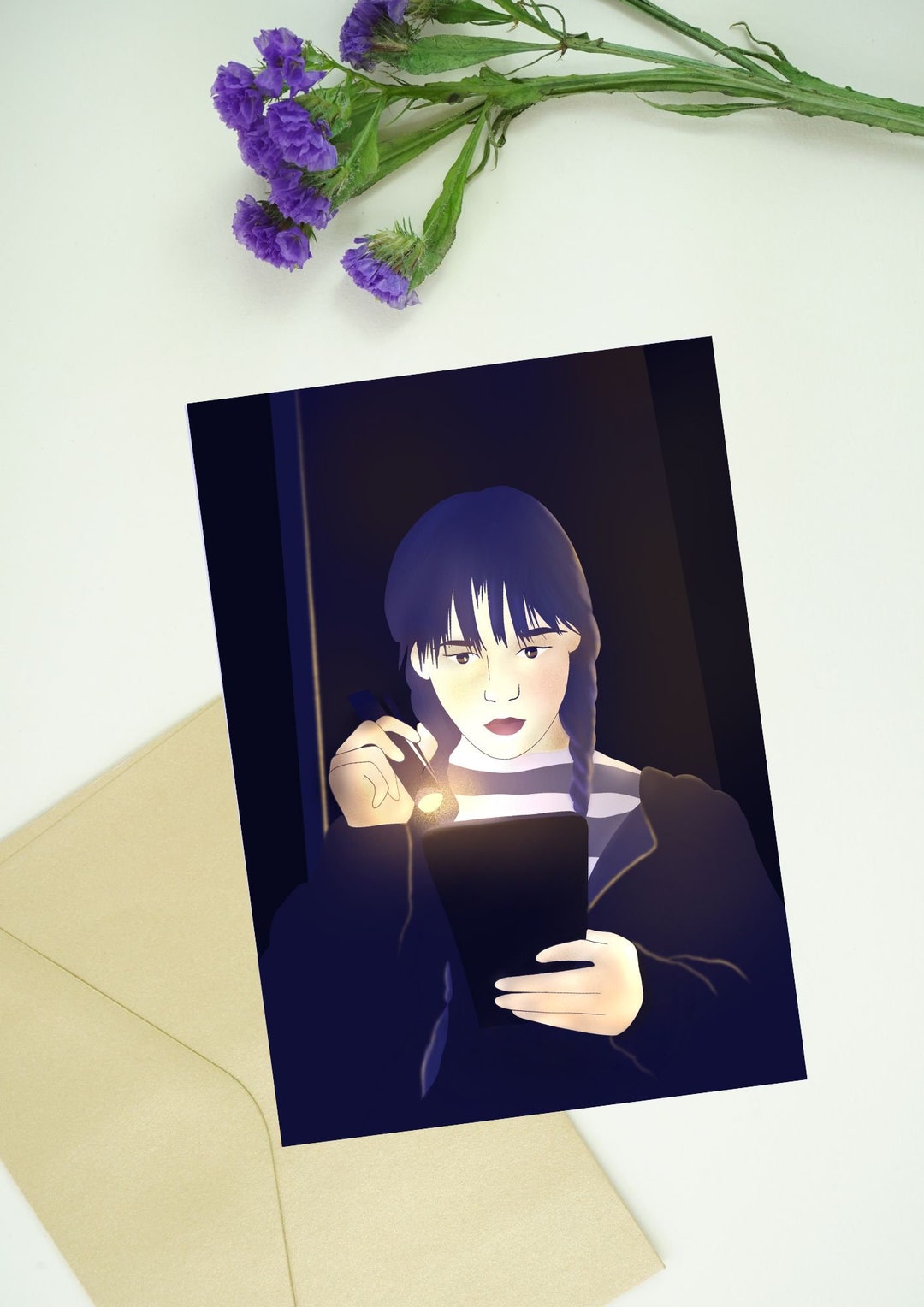 Addams Family Wednesday Card Illustration Stationery Gift - Etsy