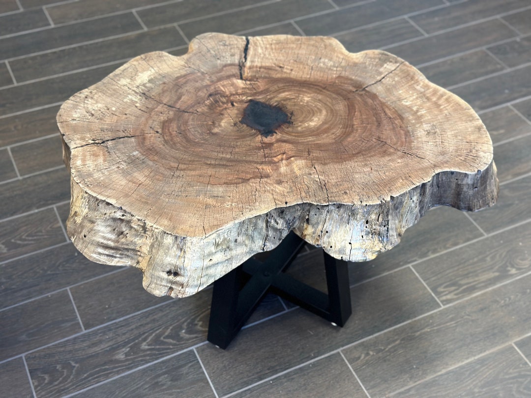 Quebracho Cookie Slab Coffee Table Round Wood Slab Table Rustic Round ...