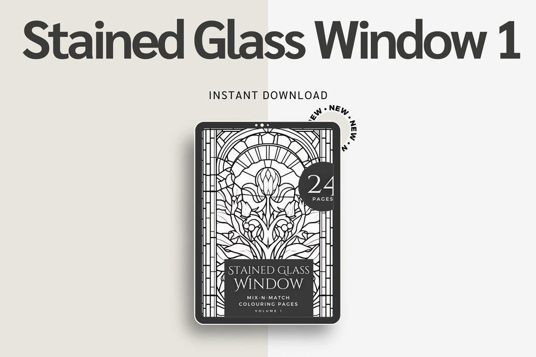 Stained Glass Window Digital Colouring Book - Etsy