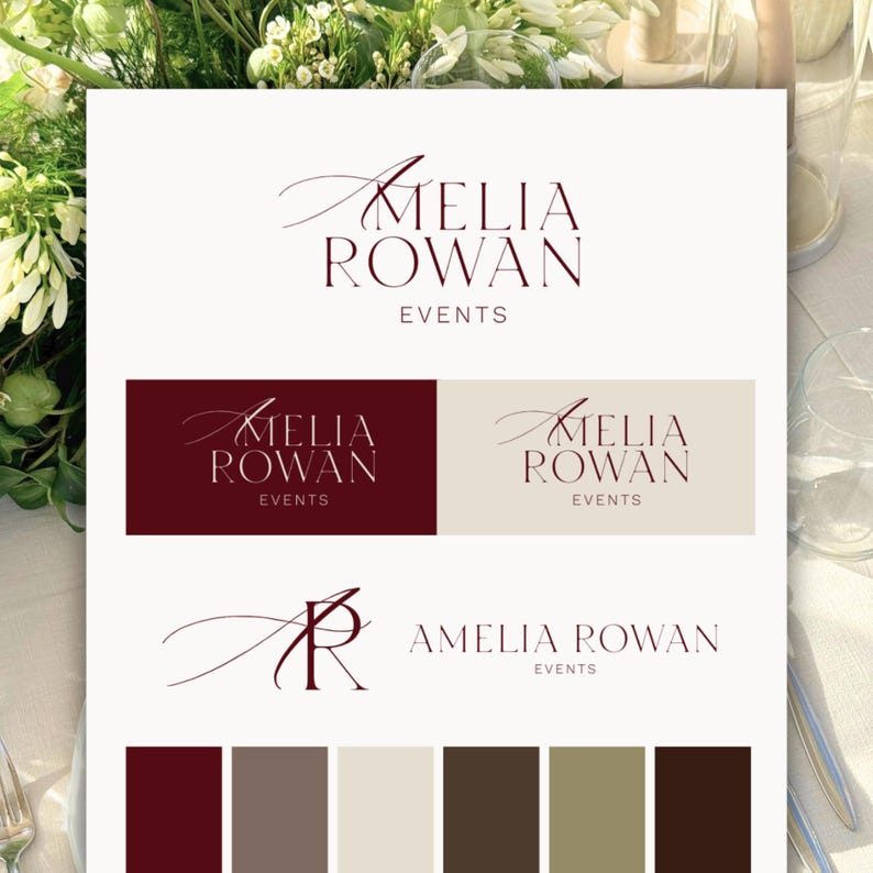 Canva Brand Kit | Burgundy Luxury Logo, Color Palette, Feminine ...