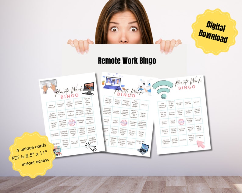 Remote Work Bingo Card - Etsy