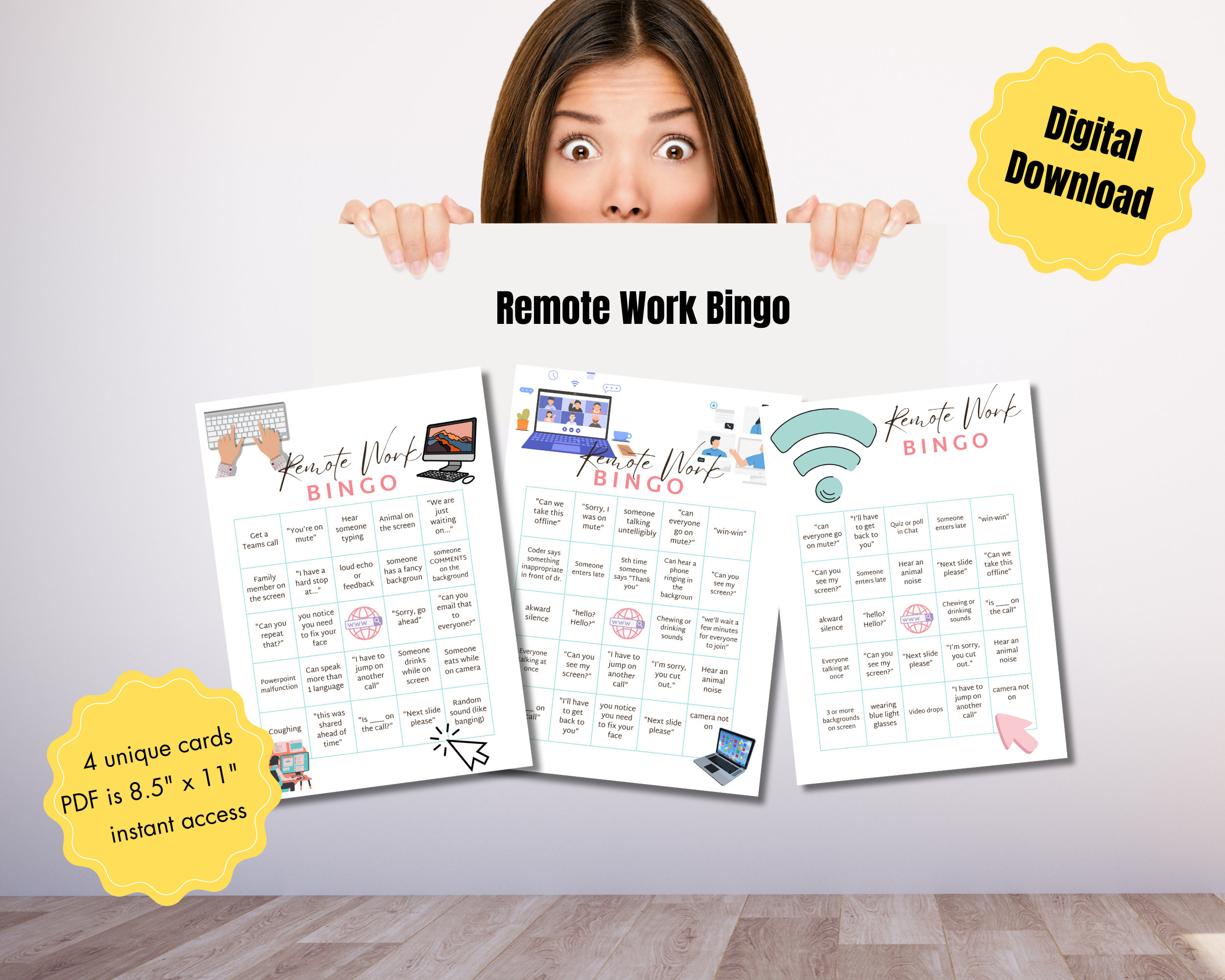 Remote Work Bingo Card - Etsy
