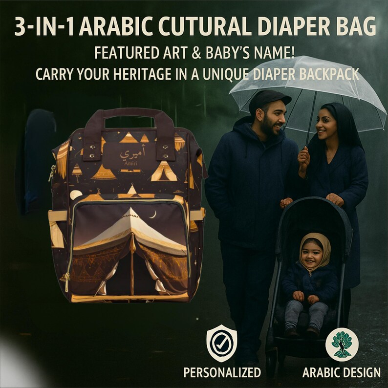 Personalized Arabic Diaper Bag | Luxury Baby Backpack, Custom Name - Etsy