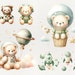 Watercolor Pilot Bear Clipart, Airplane PNG, Nursery Art - Etsy