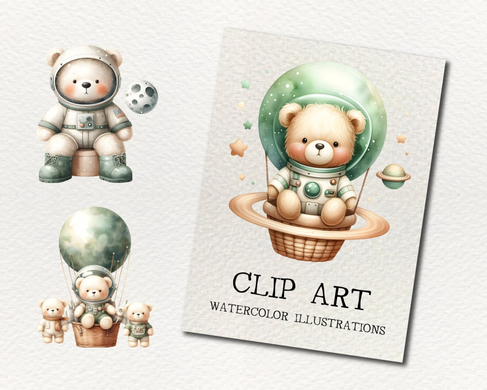 Watercolor Pilot Bear Clipart, Airplane PNG, Nursery Art - Etsy