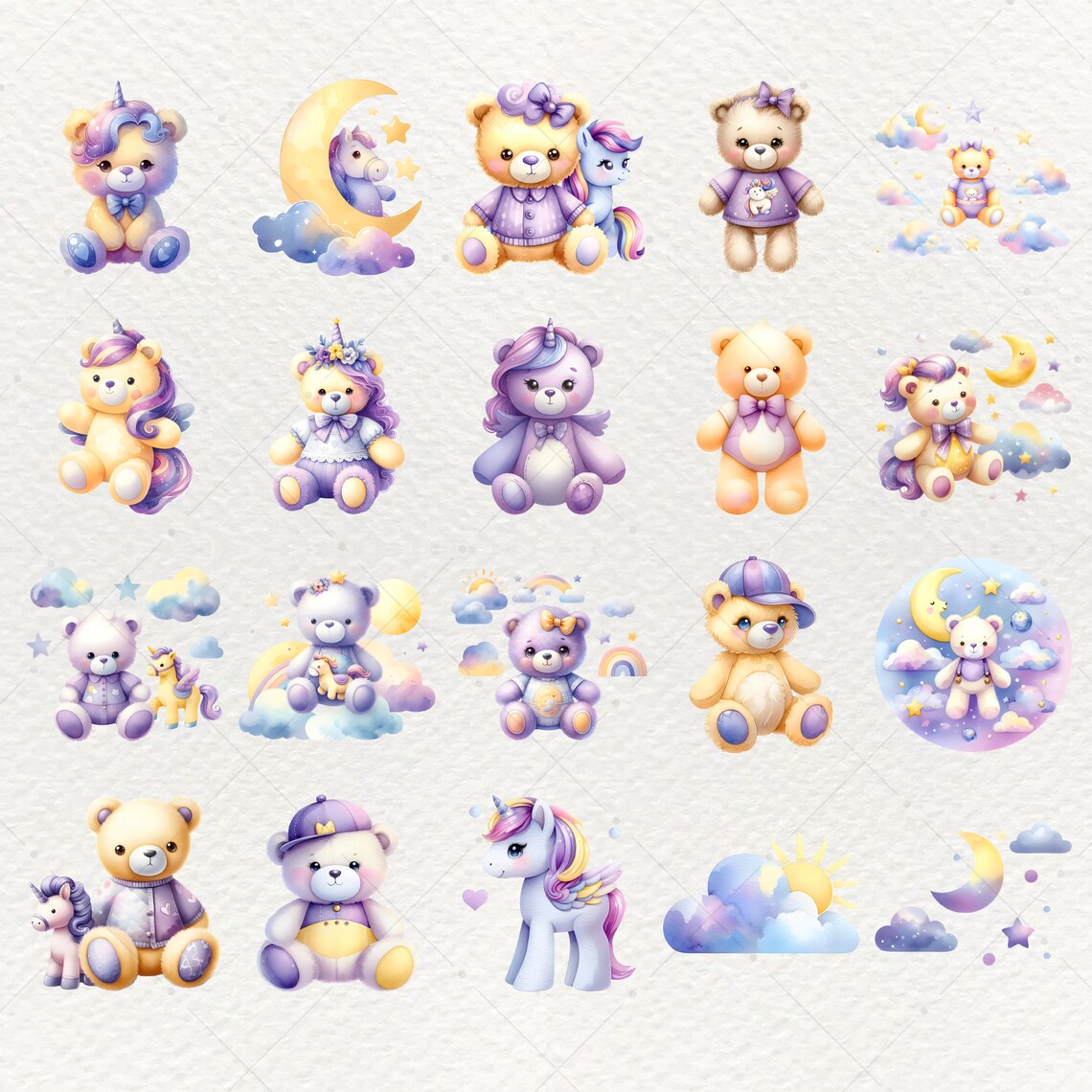 Pony Bear Clipart, Pony, Cute Animals, Bear Clipart, Kids Clipart, PNG ...