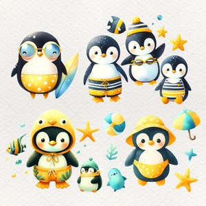 Penguin Clipart, Summer Sea, Diving, Cute Animals, Summer Clipart ...