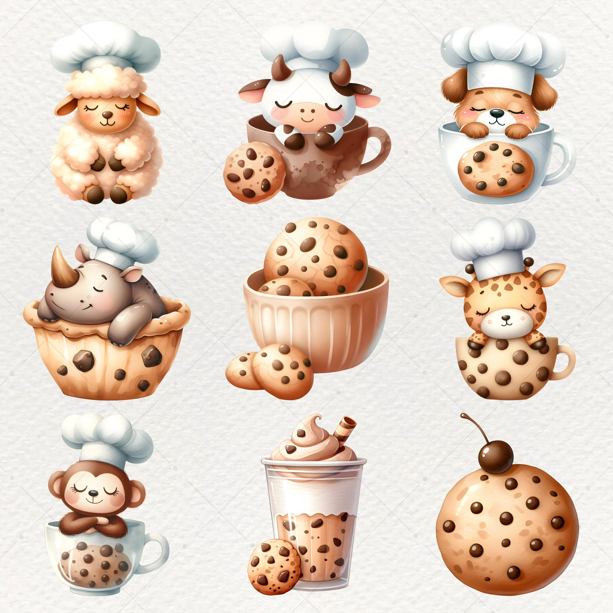 Cookie Clipart, Cookie Chef Clipart, Cute Animals, Animal Clipart, Kids ...