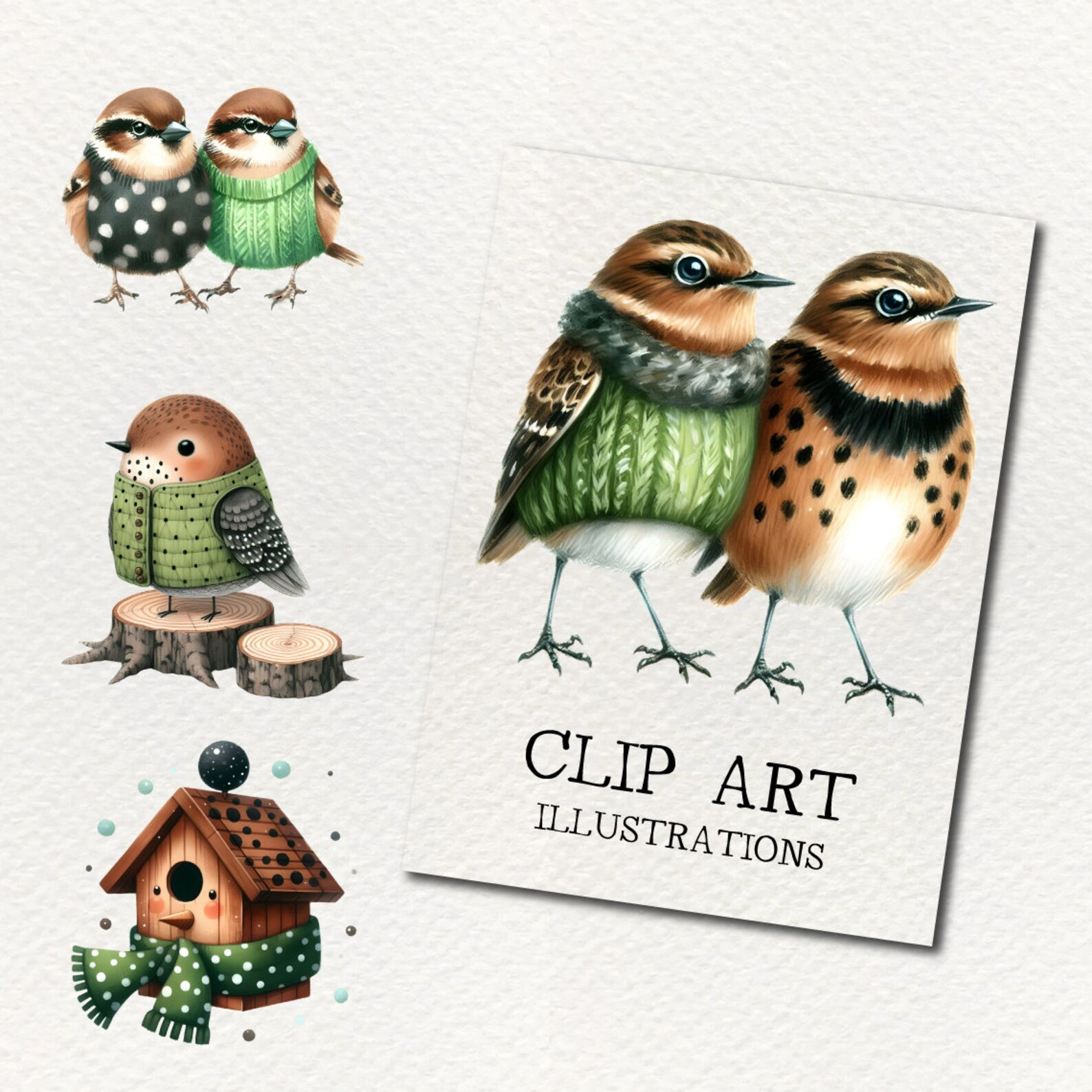 Bird Clipart, Spring Animal Clipart, Forest, Birdhouse, Poultry ...