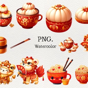 Colorful Chinese Clipart, Chinese New Year, Holiday PNG, Lion Dance ...