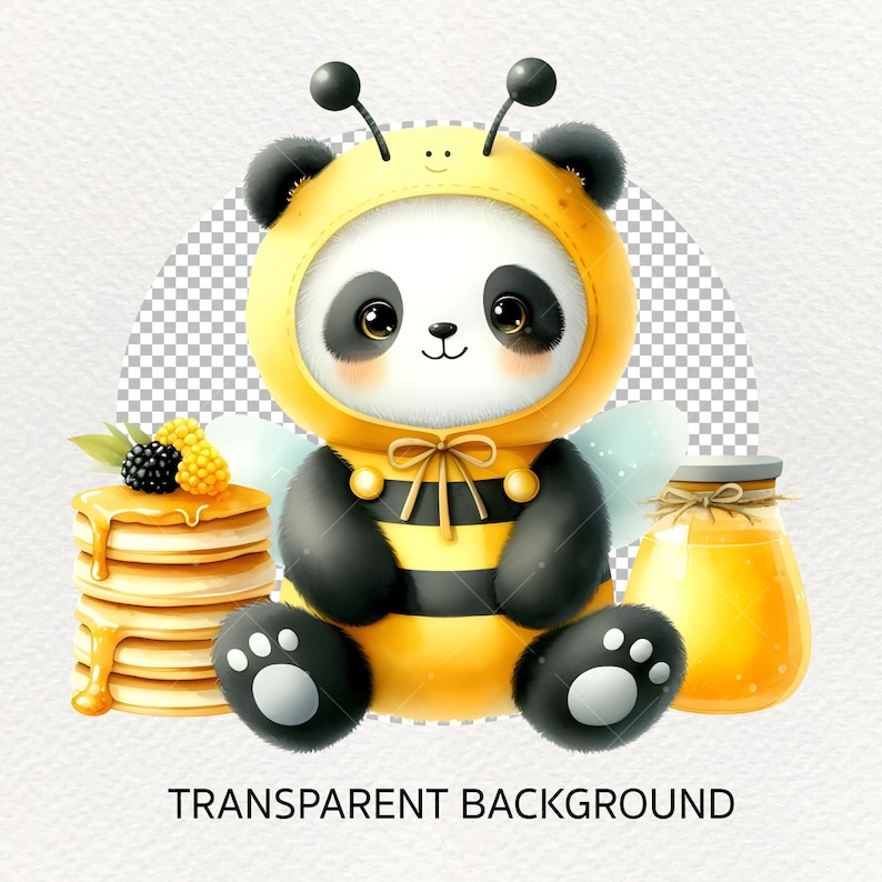 Panda Clipart, Bee Clipart, Honey, Honeycomb, Food, Bakery, Pancake ...
