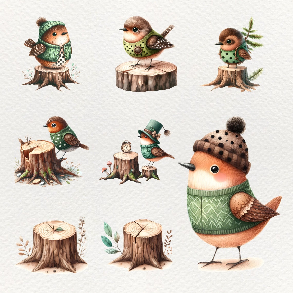 Bird Clipart, Spring Animal Clipart, Forest, Birdhouse, Poultry ...
