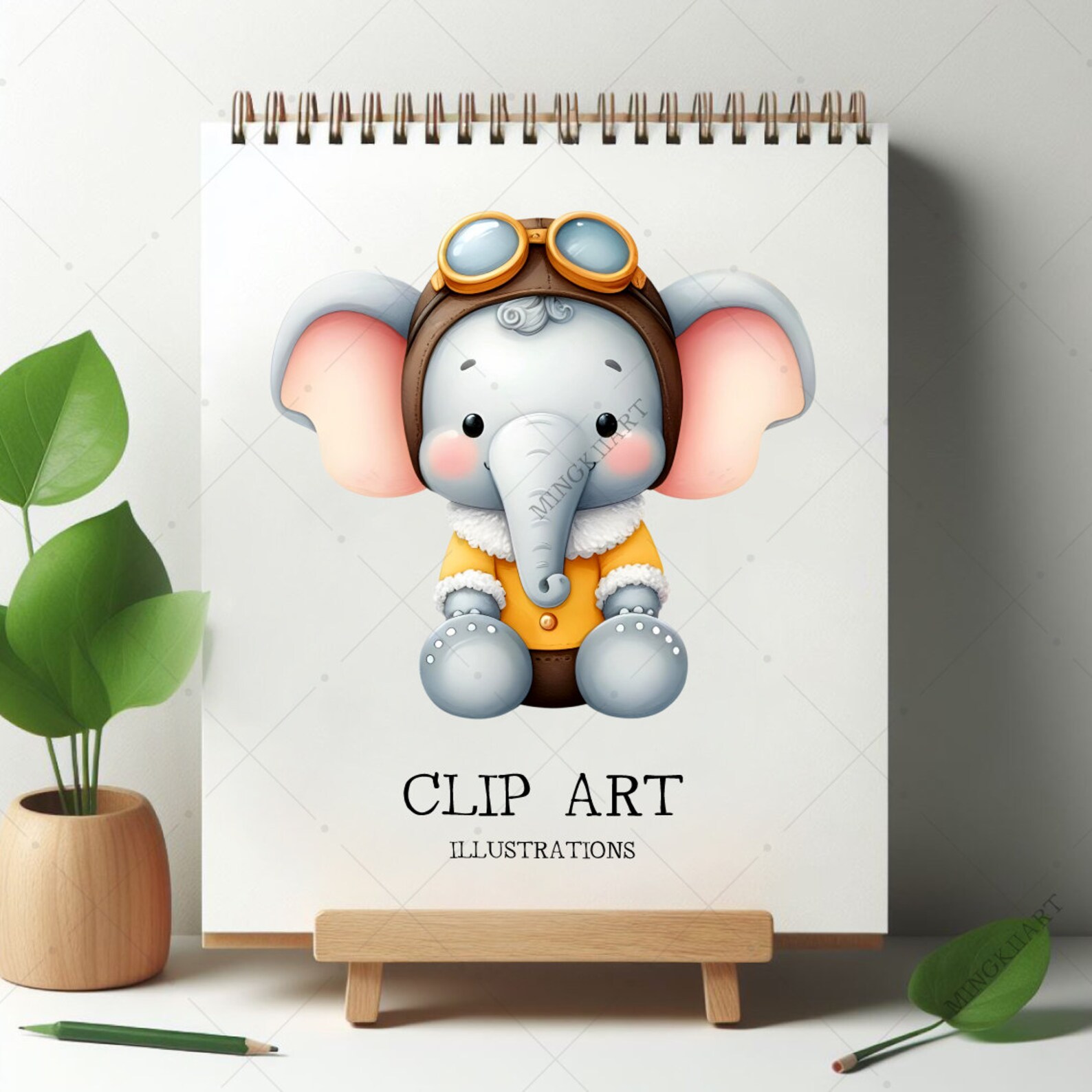Pilot Clipart,pilot Elephant,png, Pilot Animal Clipart,airplane,little ...