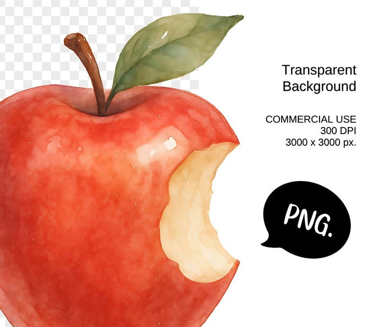 Apple Clipart Bundle | Red Green Yellow Apple PNG | Cute Fruit ...