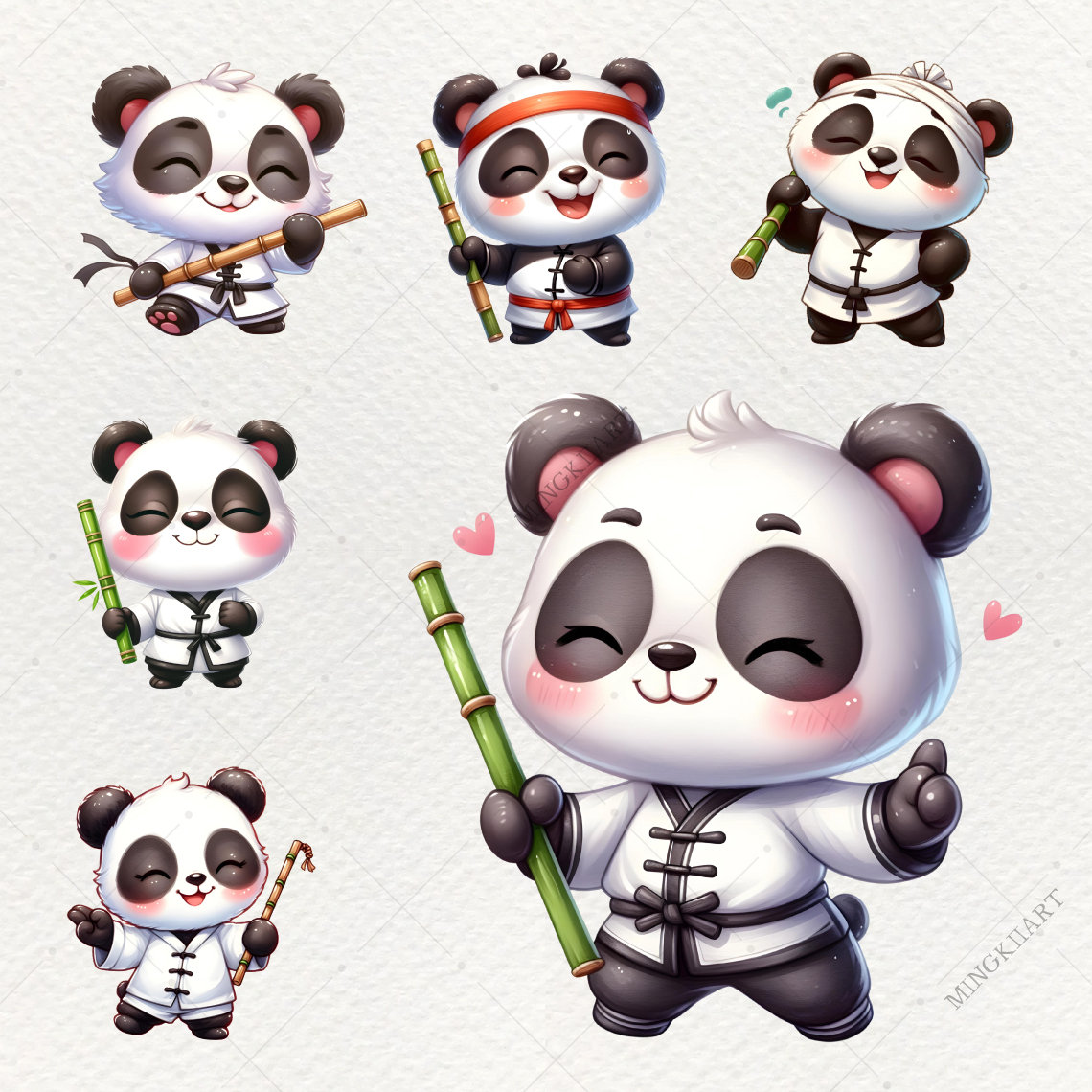 Kung Fu Panda Clipart,watercolor Clipart,animal Clipart,spring Animals ...
