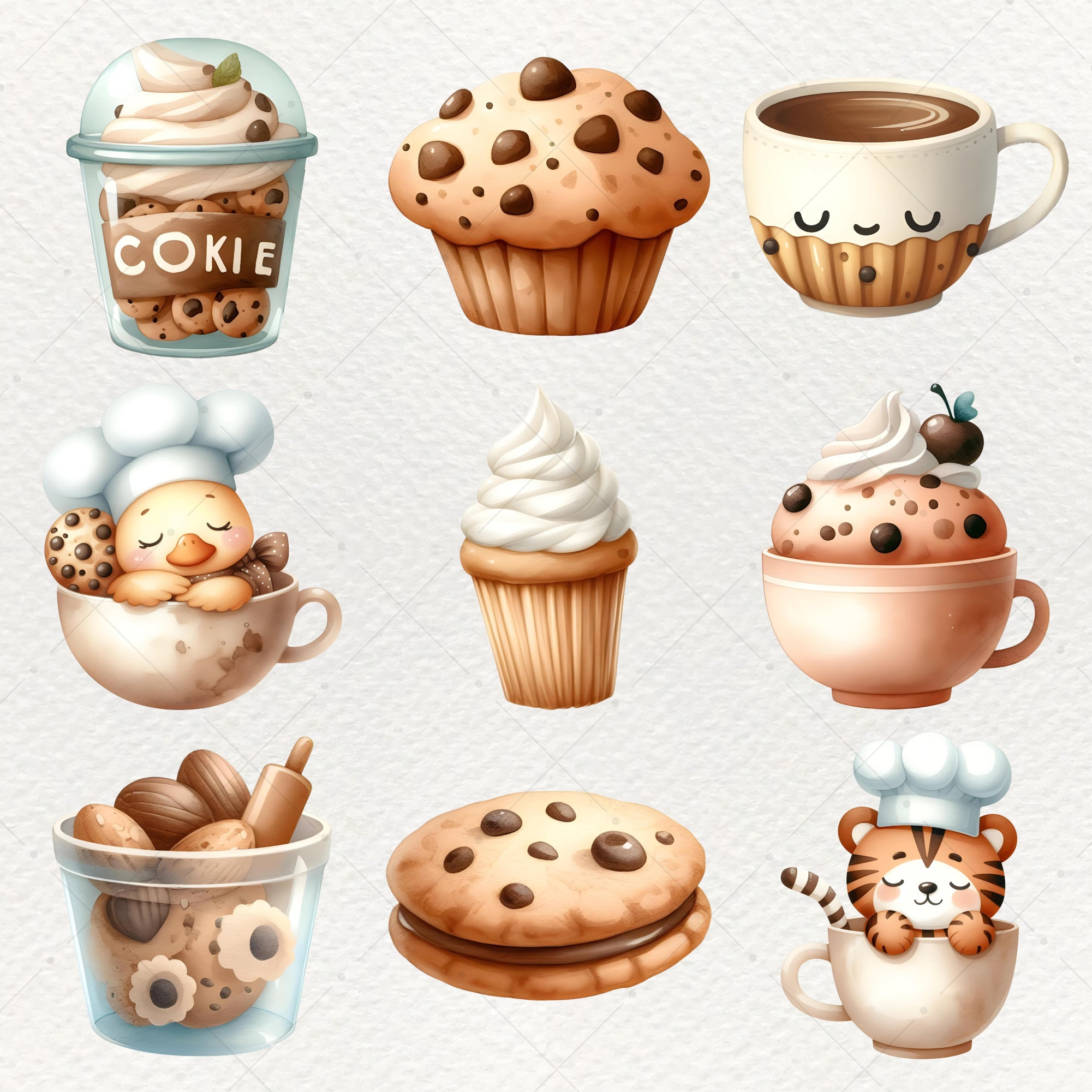Cookie Clipart, Cookie Chef Clipart, Cute Animals, Animal Clipart, Kids ...