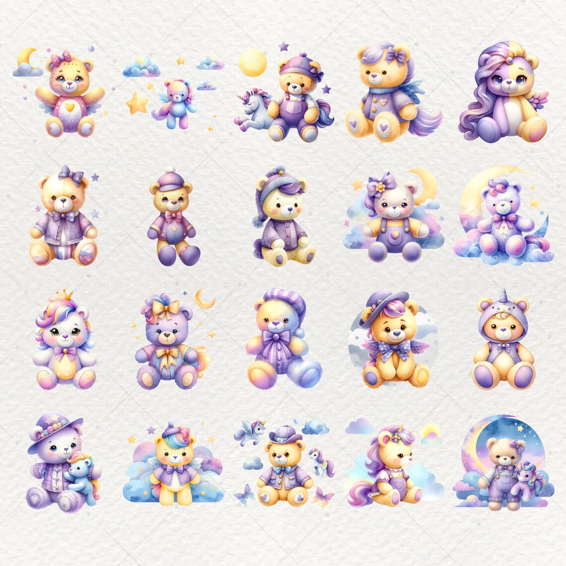 Pony Bear Clipart, Pony, Cute Animals, Bear Clipart, Kids Clipart, PNG ...