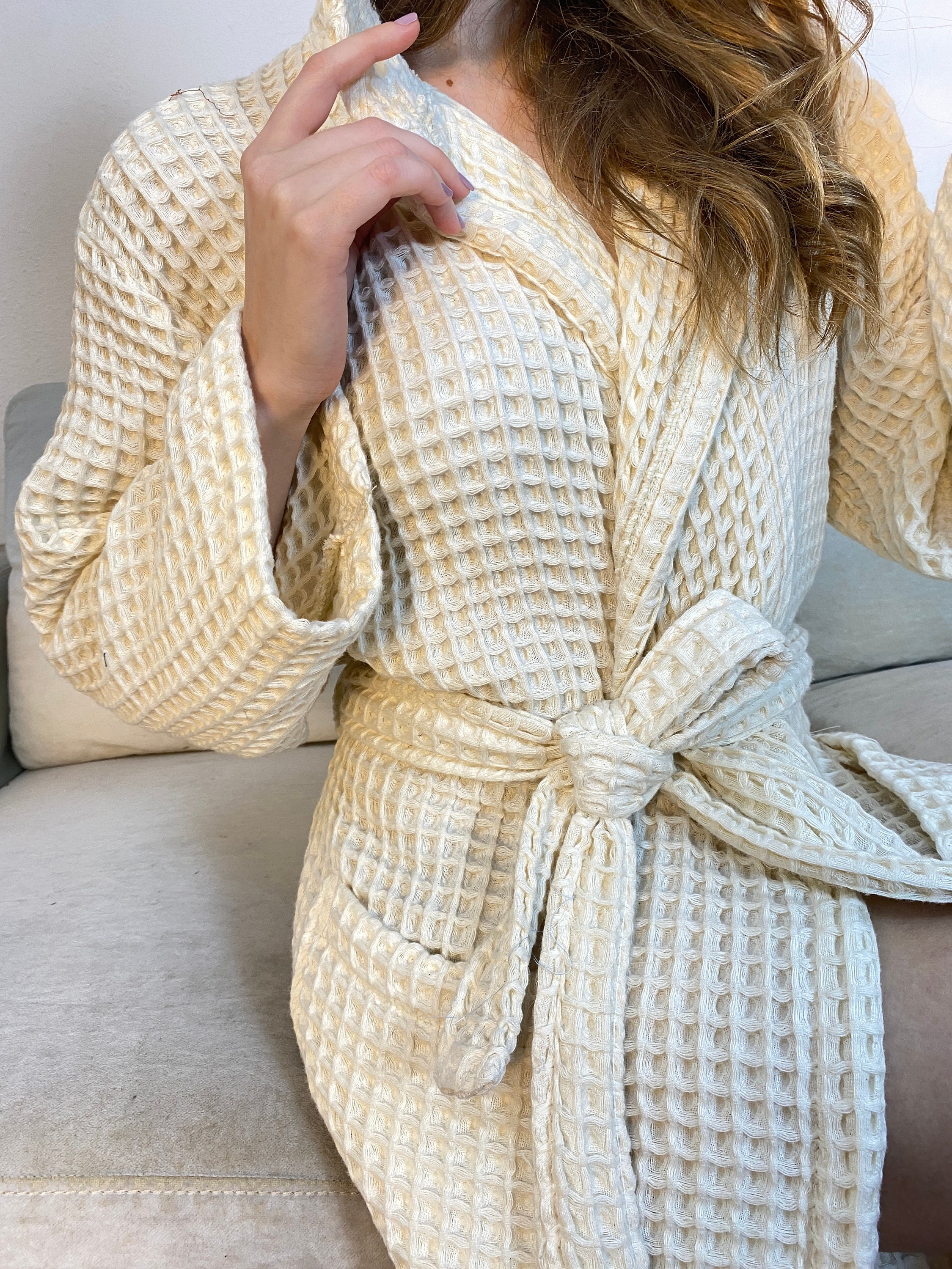 Organic Cotton Waffle Robe, Cotton Bathrobe, Custom Bathrobe, Waffle ...