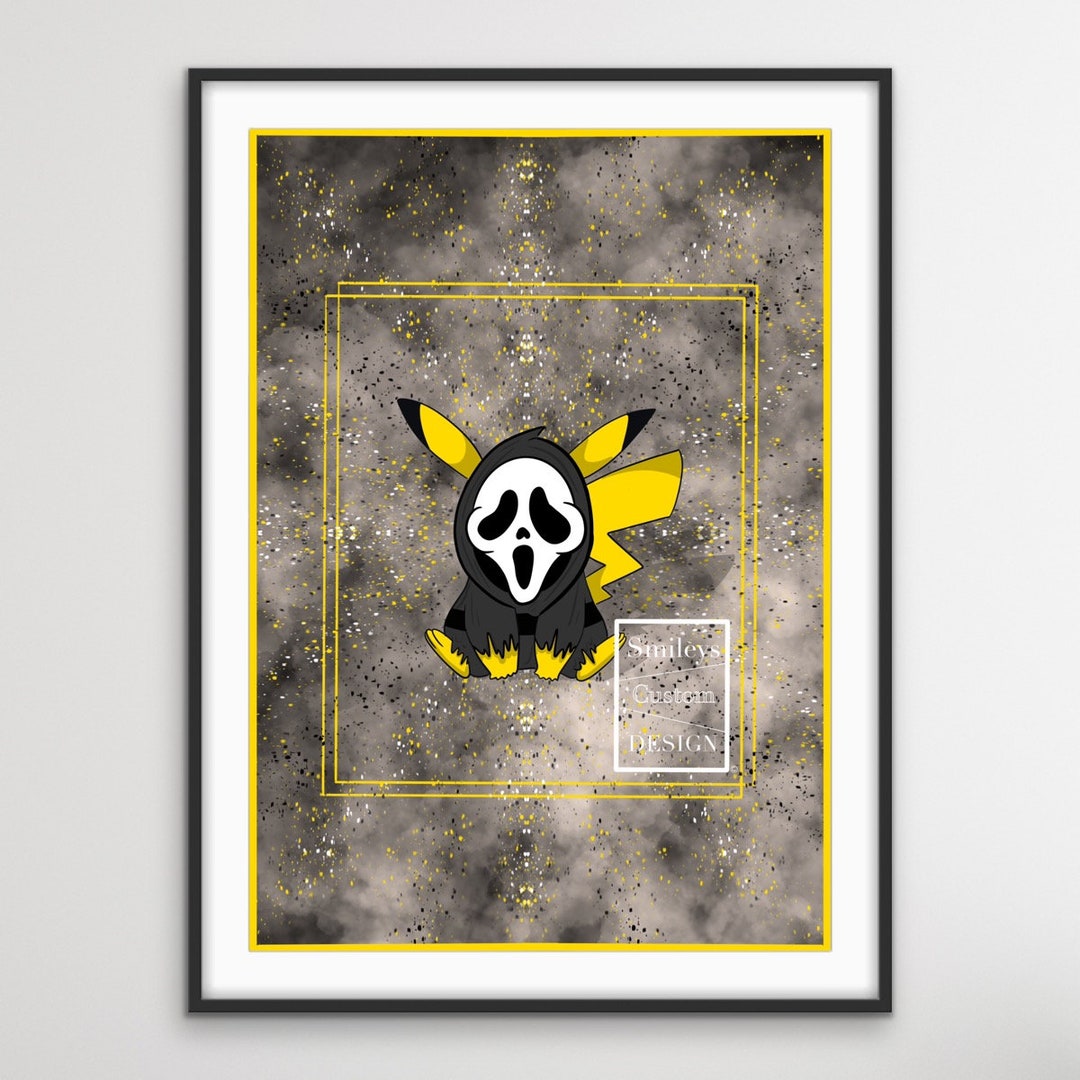 Pikachu Digital Art Pokemon Gift Print Halloween Bedroom Decor Pokemon ...