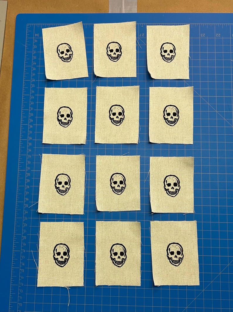 Skull Patch | Linocut Canvas Patches | Human Anatomy | Human Skull ...