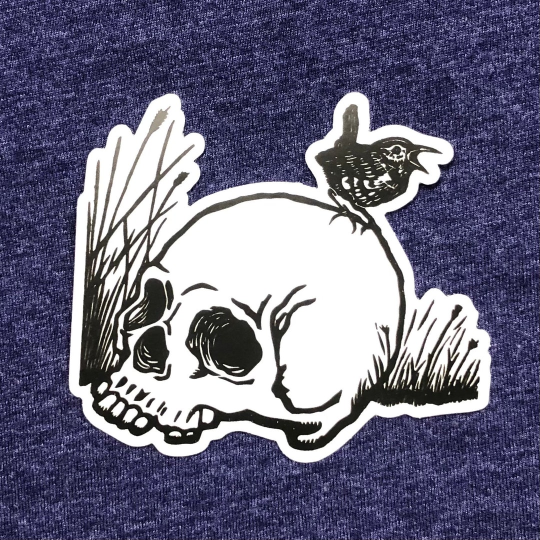 Skull Sticker, Laptop Sticker, Water Bottle Sticker, Bumper Sticker ...