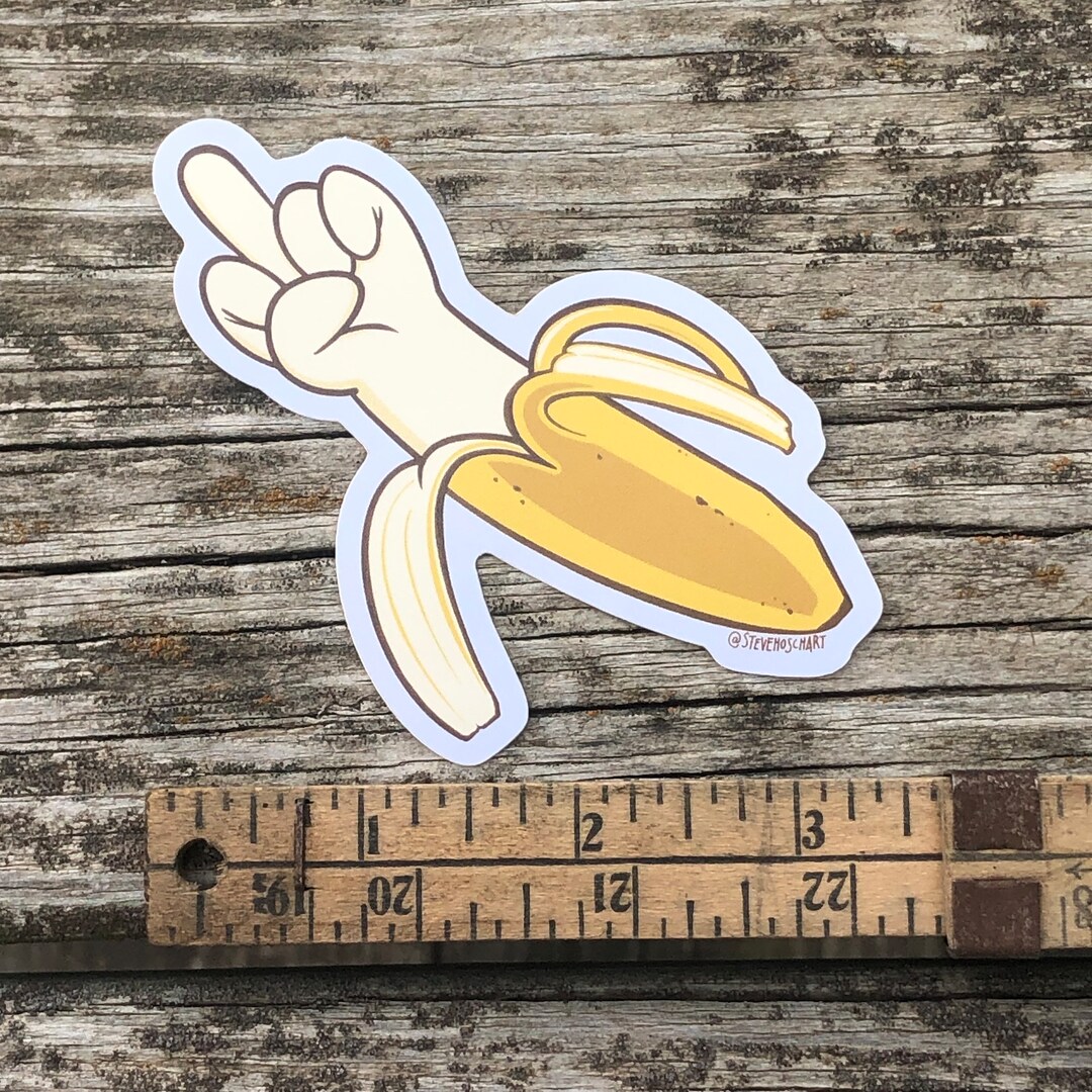 UNAPEELING Sticker, Middle Finger Banana Sticker, Laptop Sticker, Water ...