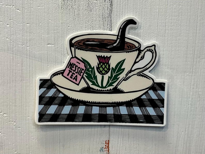 Nessie Tea Sticker, Laptop Sticker, Water Bottle Sticker, Bumper ...