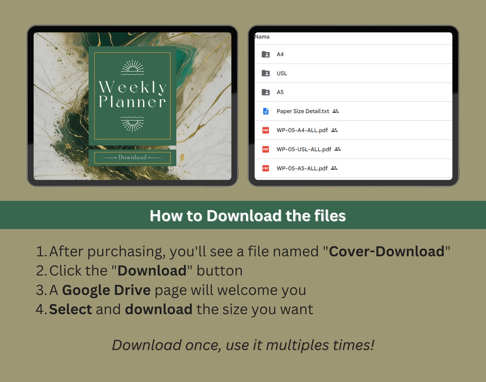Marble Luxe Weekly Planner Goal Planner-goal Review-meal Planner ...