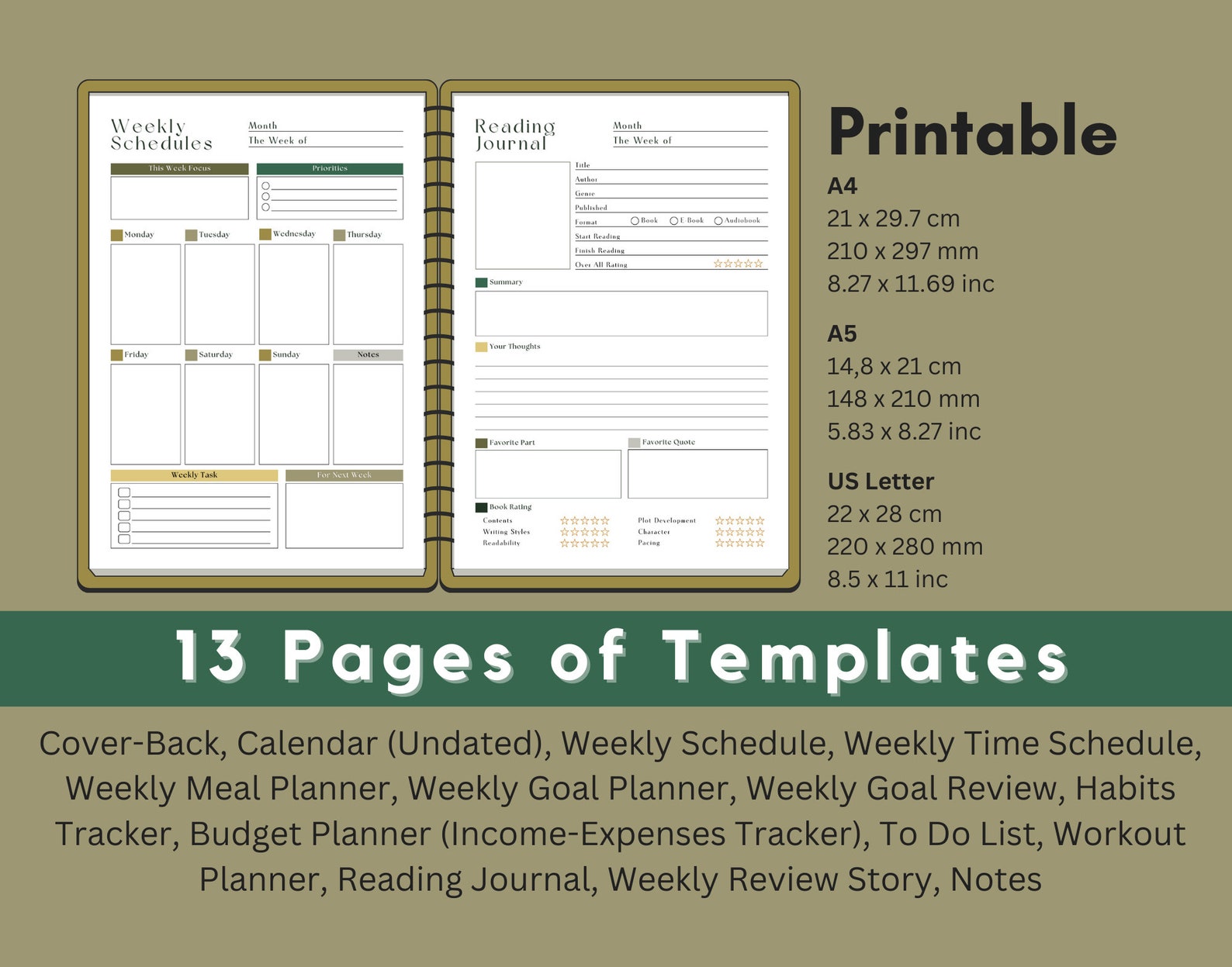 Marble Luxe Weekly Planner Goal Planner-goal Review-meal Planner ...