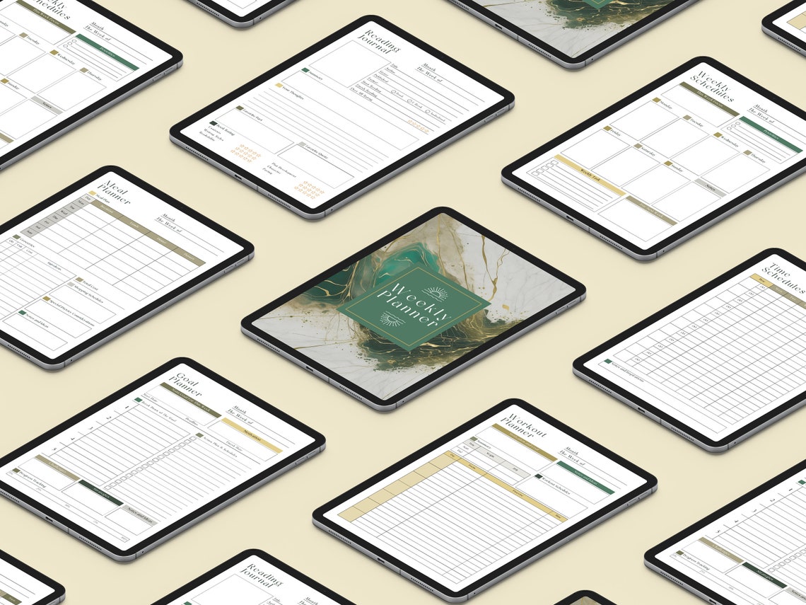 Marble Luxe Weekly Planner Goal Planner-goal Review-meal Planner ...